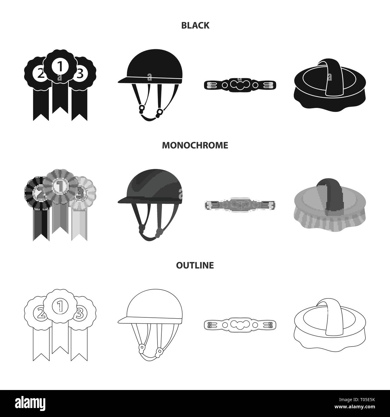 Vector design of equipment and riding logo. Collection of equipment and ...