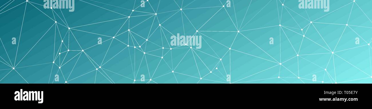 Connected particle points vector wide tech background Stock Vector ...