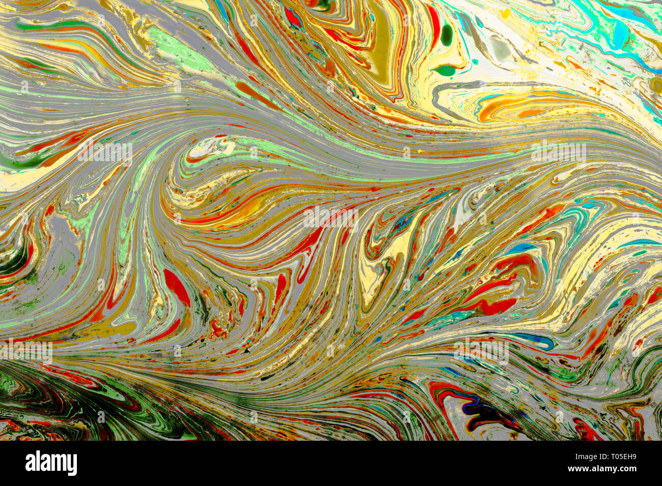 Traditional Ottoman Turkish abstract marbling art patterns as ...