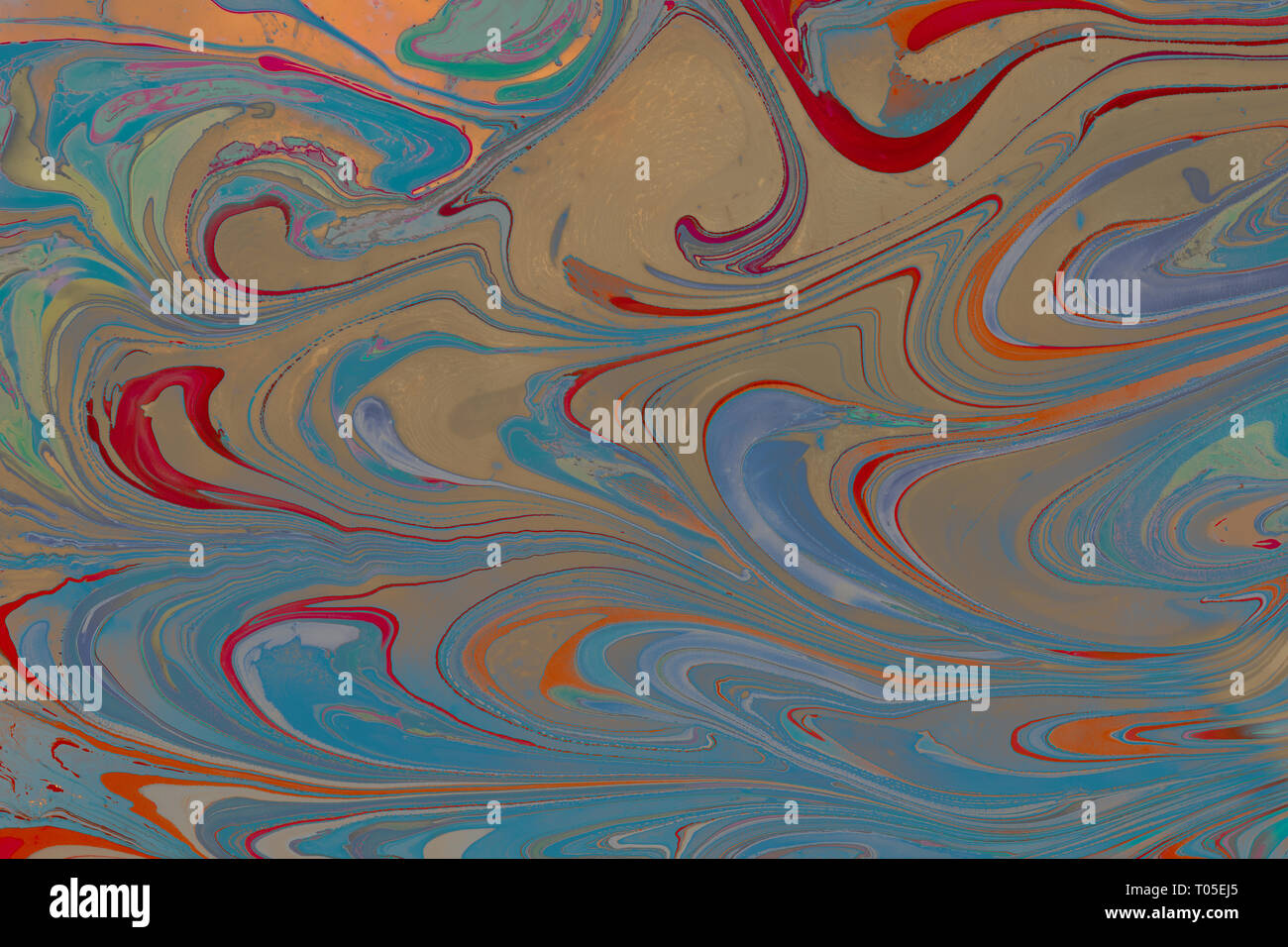 Traditional Ottoman Turkish abstract marbling art patterns as ...