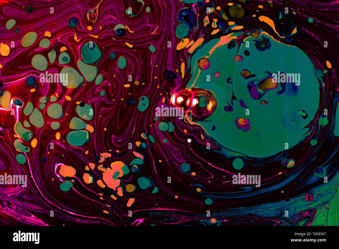 Traditional Ottoman Turkish abstract marbling art patterns as ...