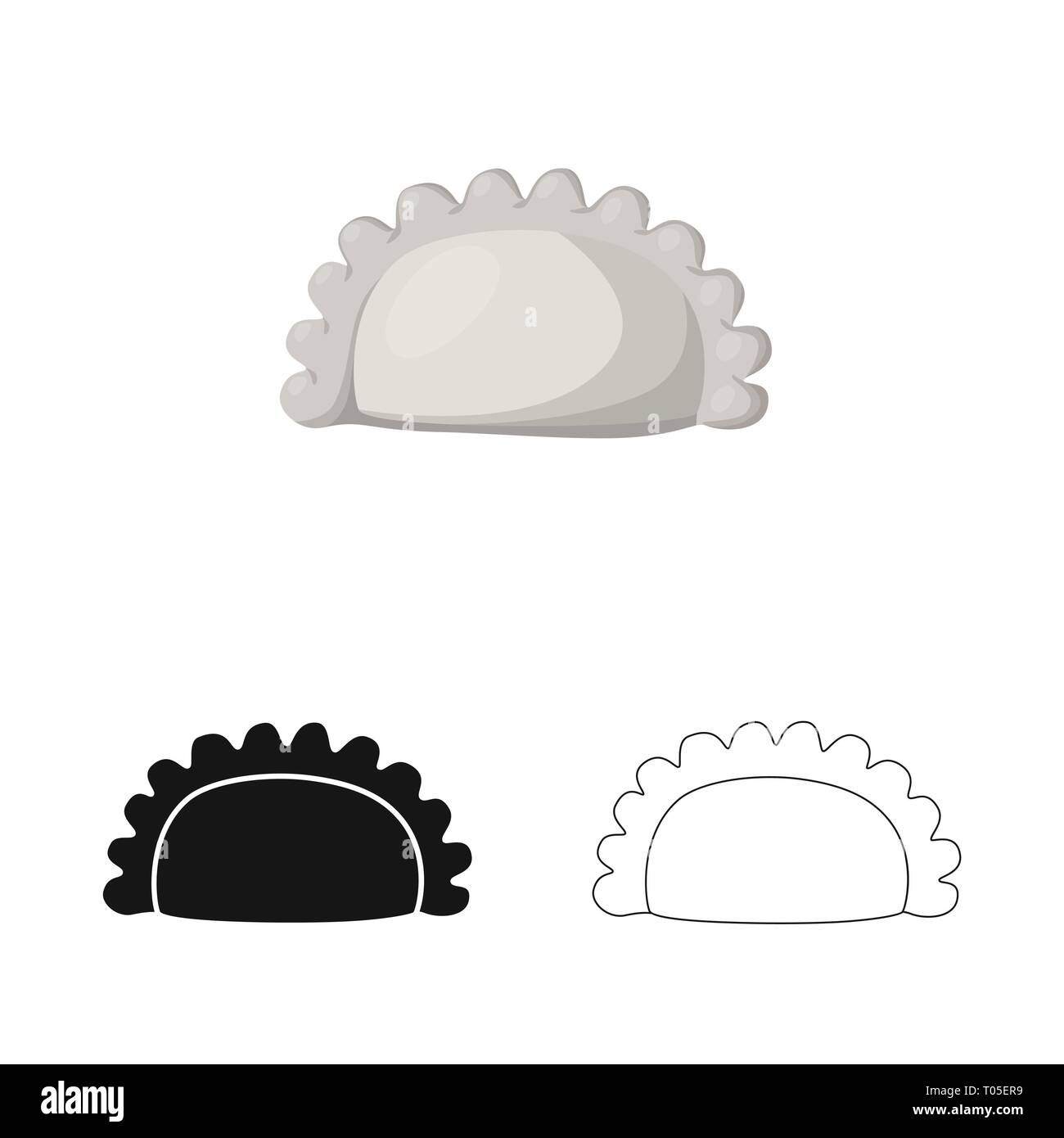 Vector illustration of pierogi and Russian icon. Set of pierogi and ...