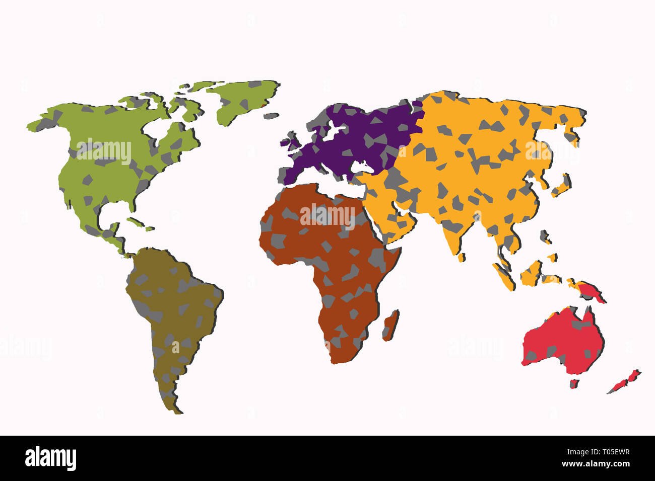 Roughly outlined world map with a colorful background patterns Stock ...