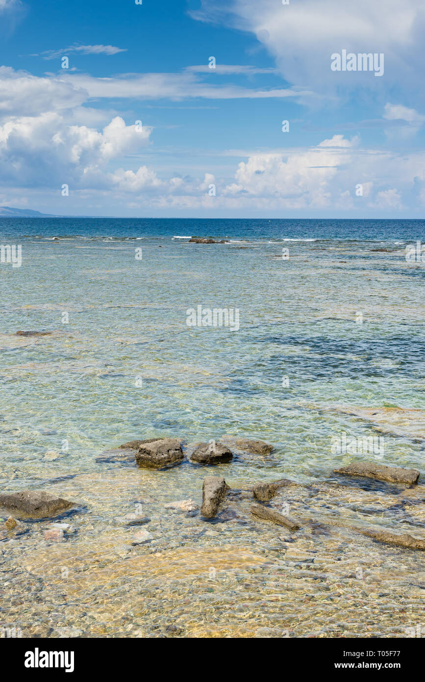 Panoramic view of a beautiful sea on a summer day. Useful for use as a ...