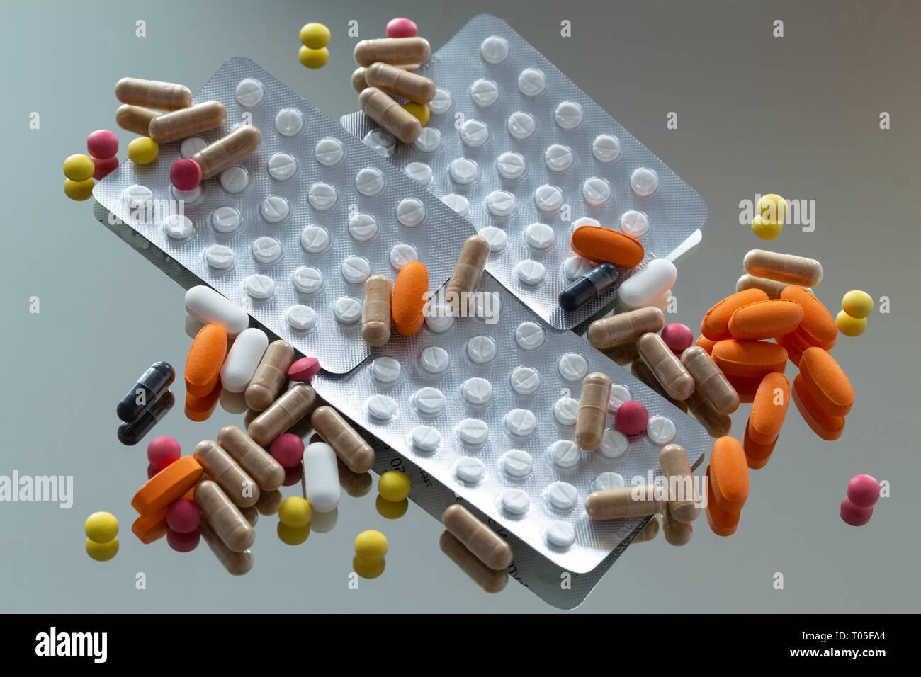Medications and tablets of various types Stock Photo - Alamy
