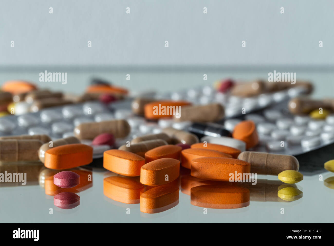 Medications and tablets of various types Stock Photo - Alamy