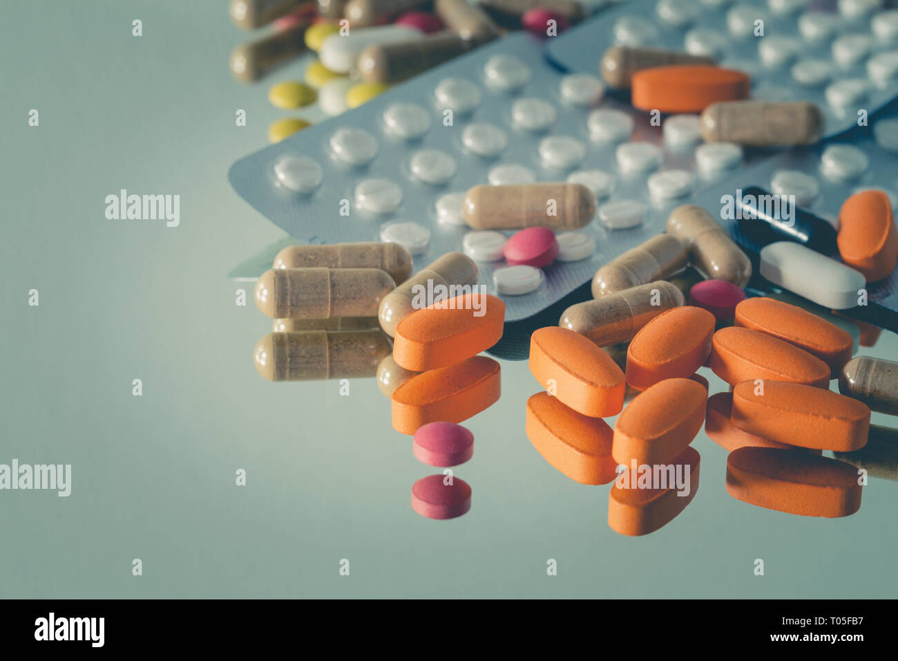 Medications and tablets of various types Stock Photo - Alamy