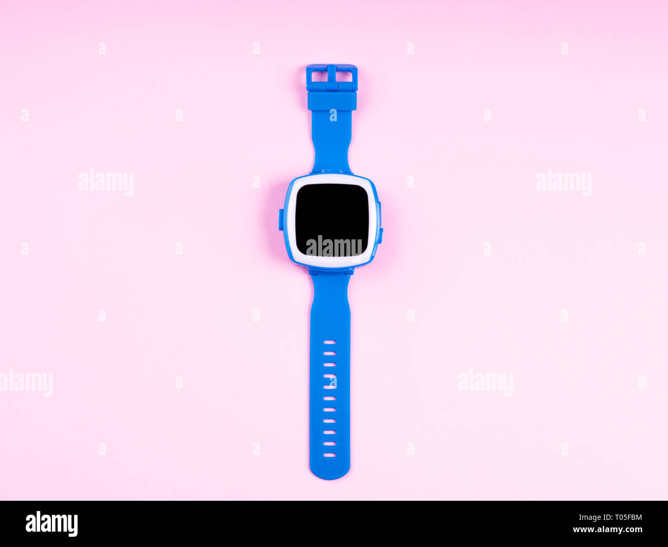 Smart watch with black screen on gradient pink minimal background Stock ...