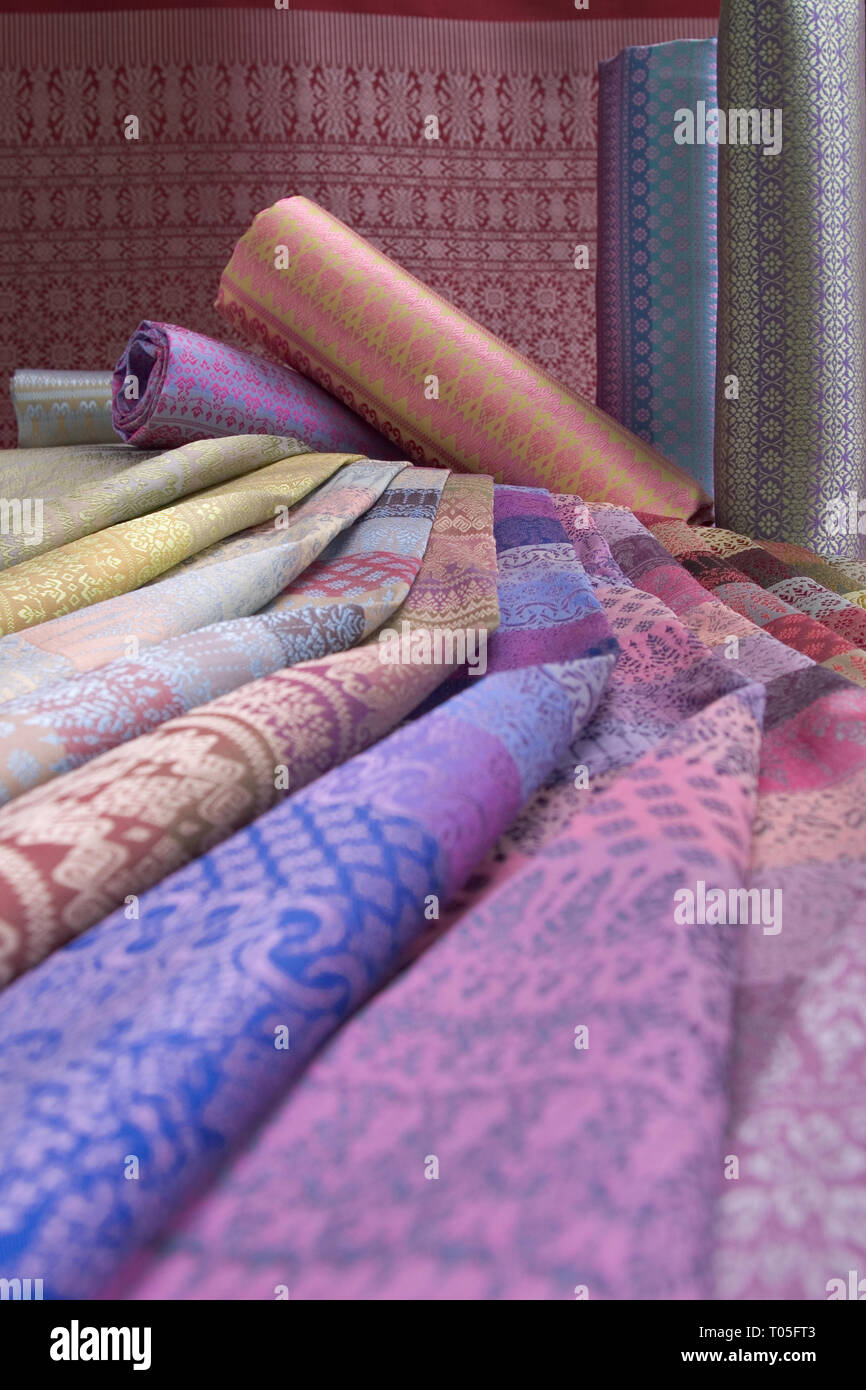 Thai Silk Pattern and Design Stock Photo - Alamy