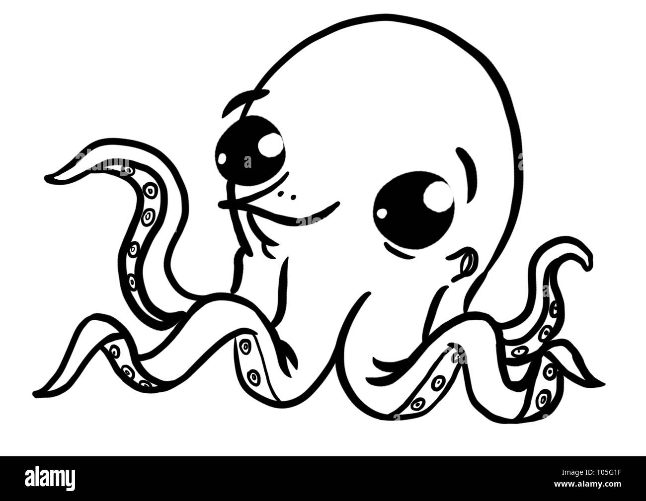 Cute Octopus illustration Stock Photo - Alamy