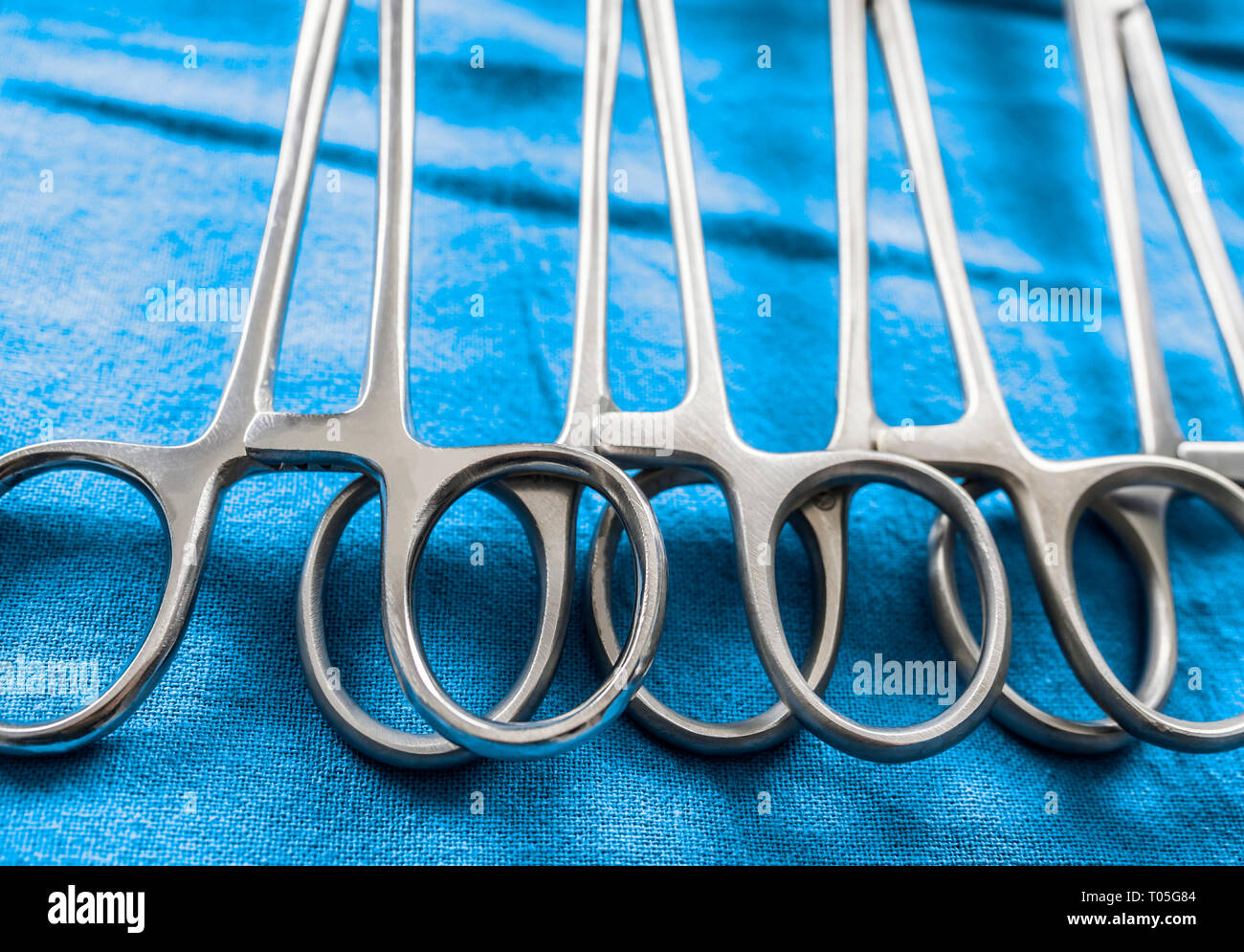 Some scissors for surgery in an operating theater, conceptual image ...