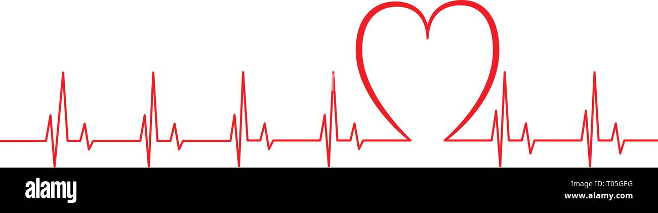 Heart pulse, Red and white colors, cardiogram, beautiful healthcare ...