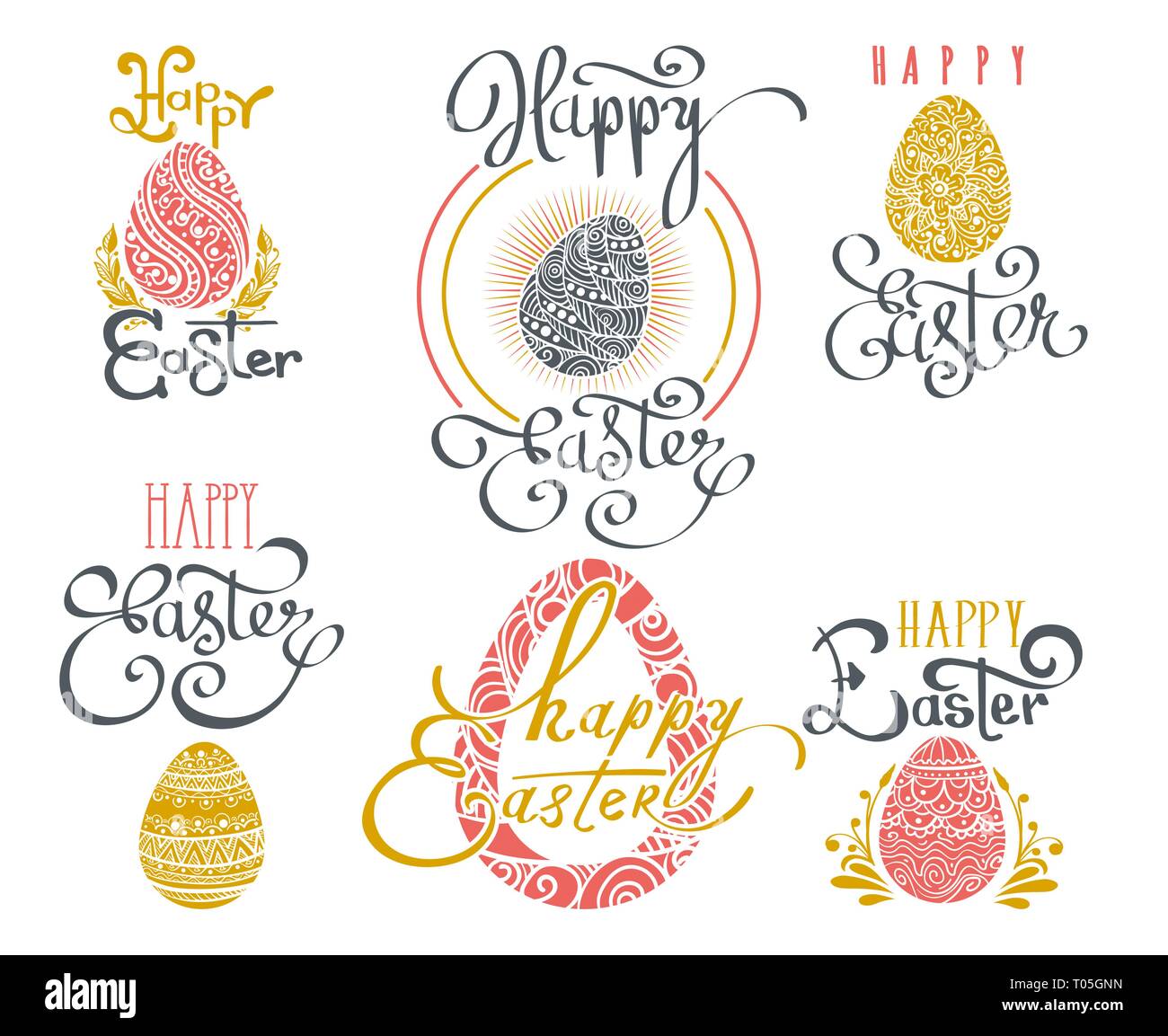 Hand drawn easter words Stock Vector Image & Art - Alamy