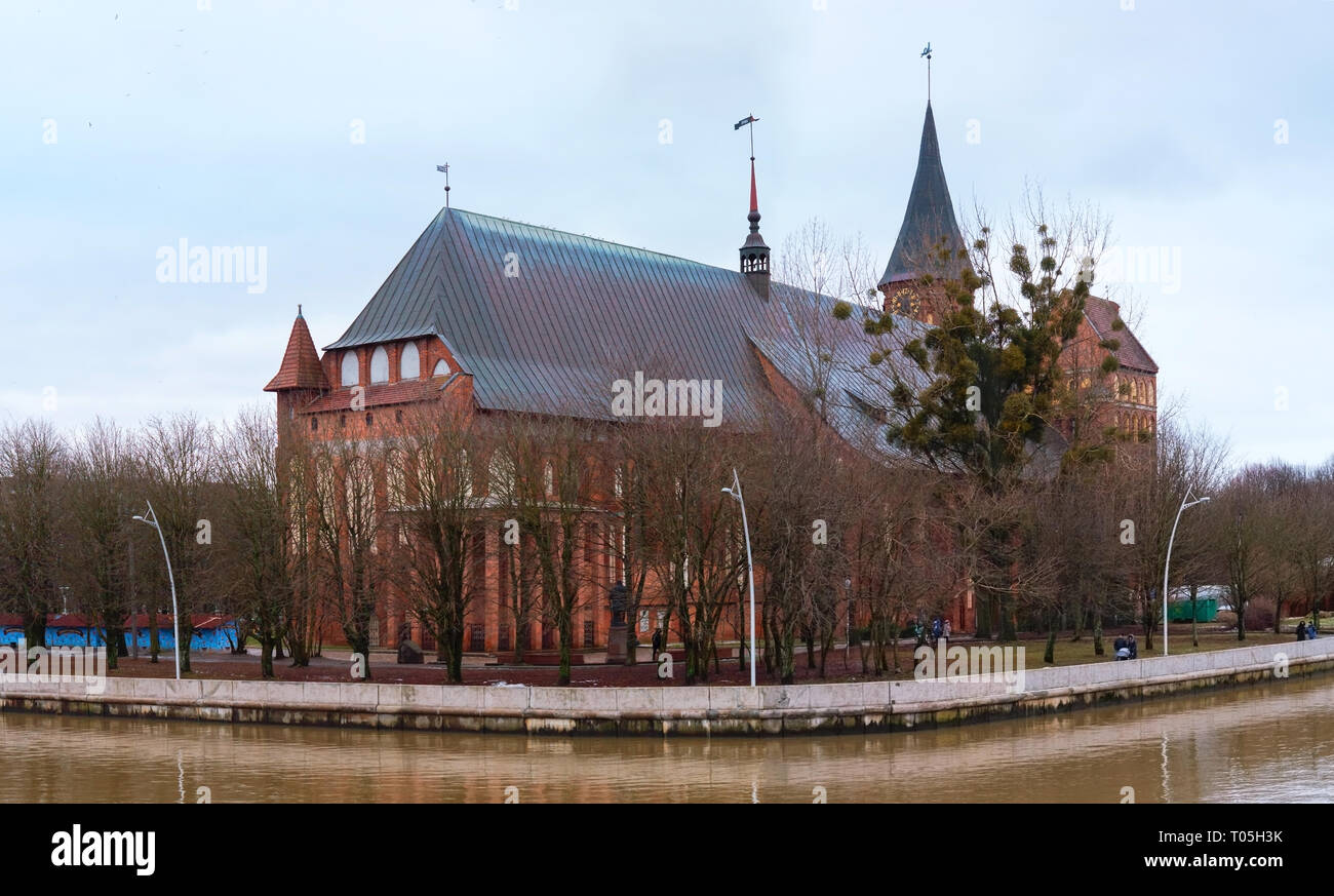 Cathedral in Kaliningrad, old red brick building, Kaliningrad, Russia ...