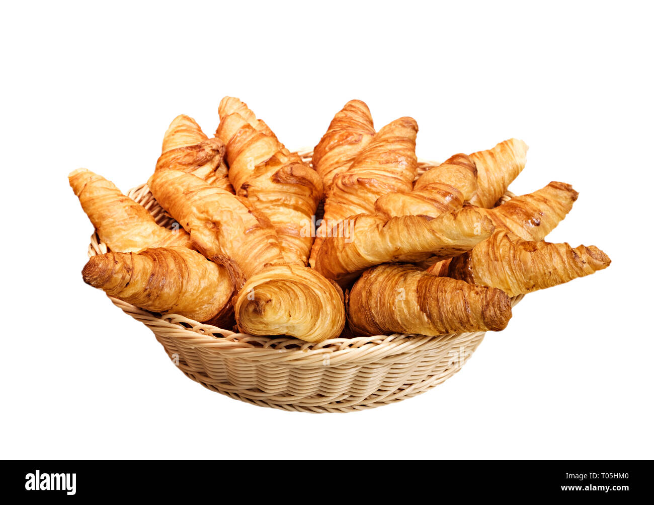 Delicious croissants in a basket Stock Photo - Alamy