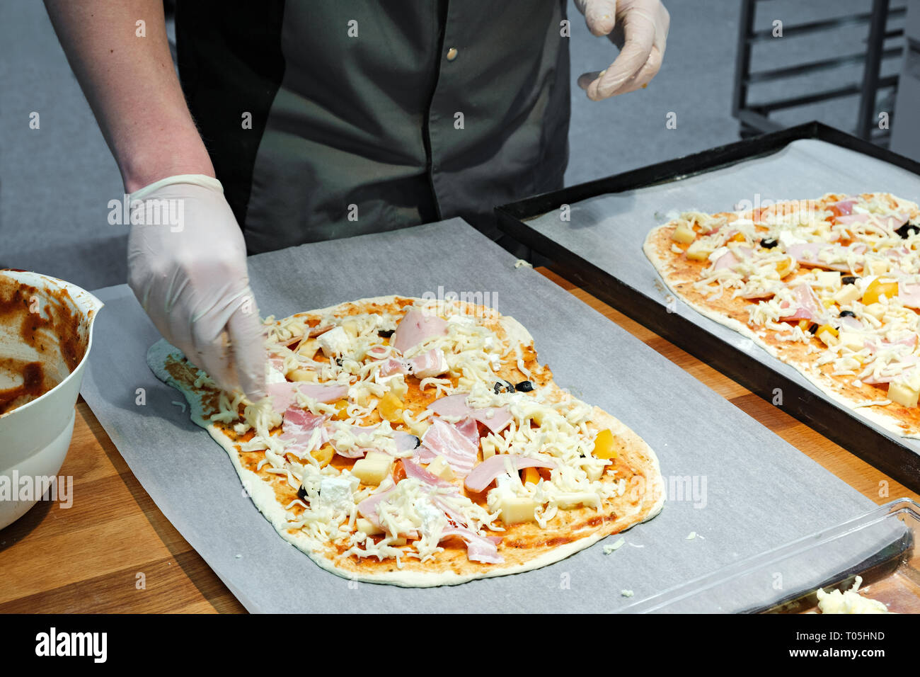 cooking pizza, Italian food Stock Photo - Alamy