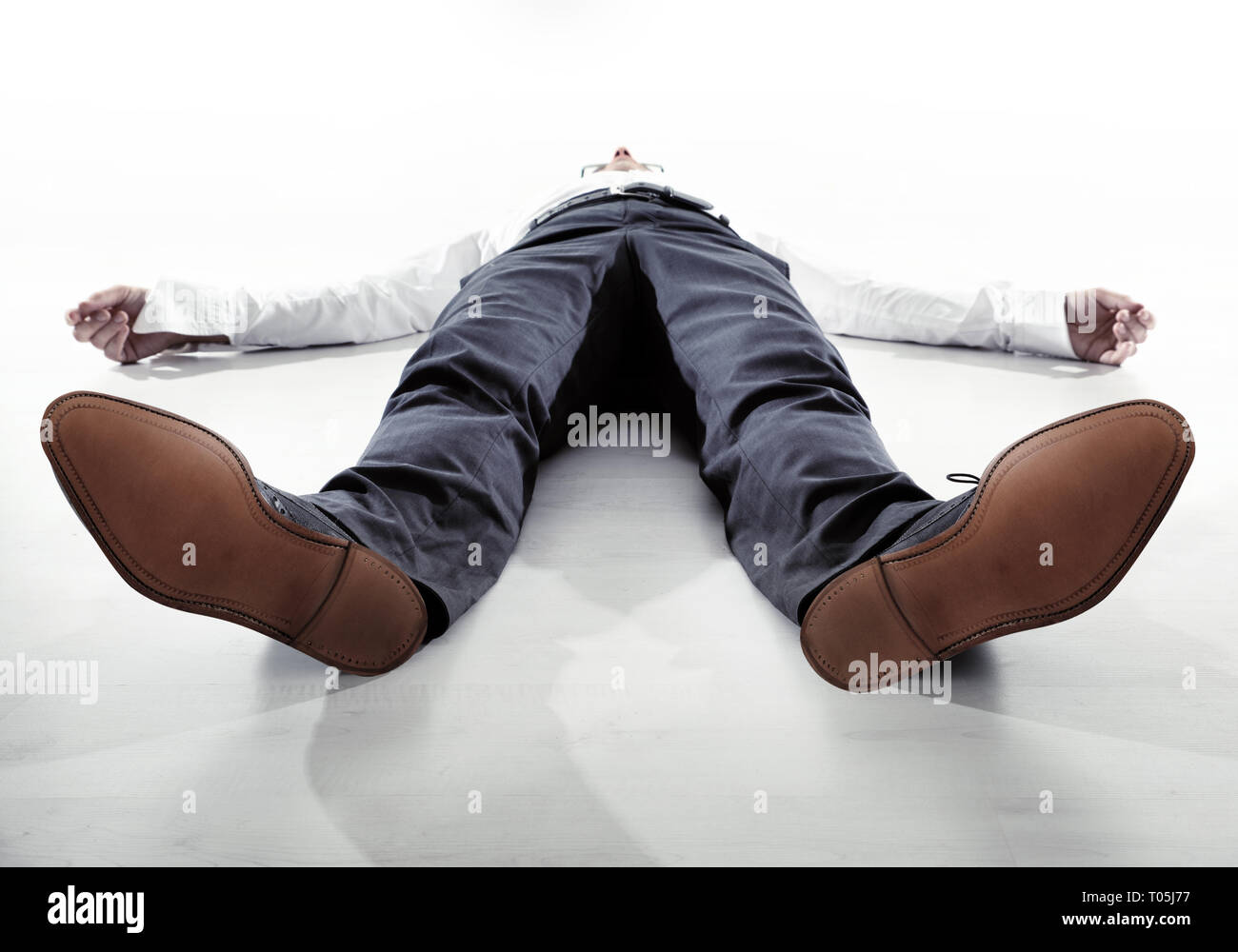Young, tired businessman having a nap - isolated Stock Photo - Alamy