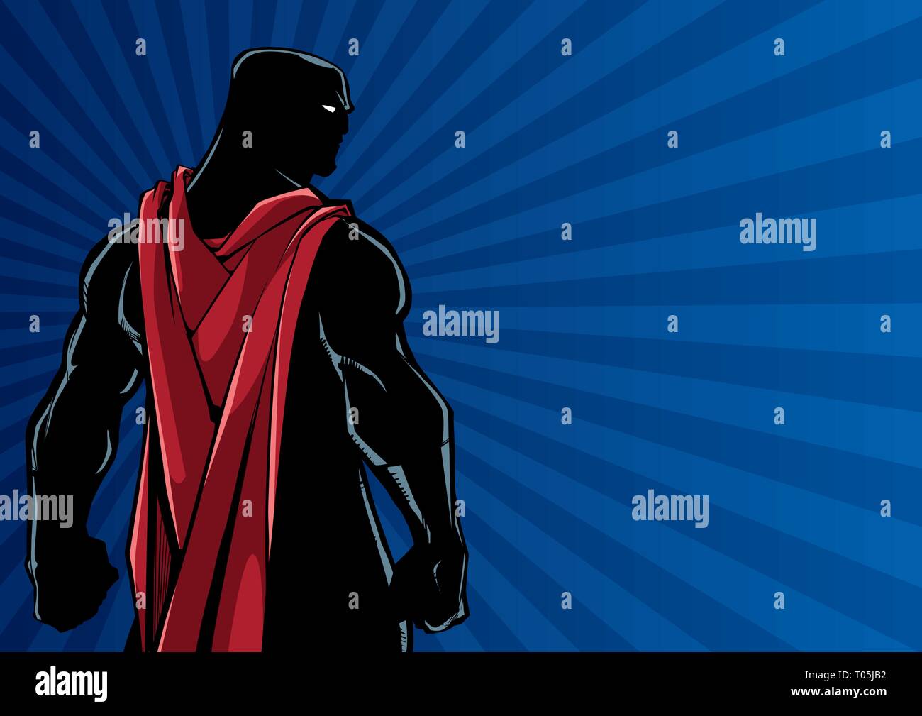 Superhero Back Ray Light Silhouette Stock Vector Image & Art - Alamy