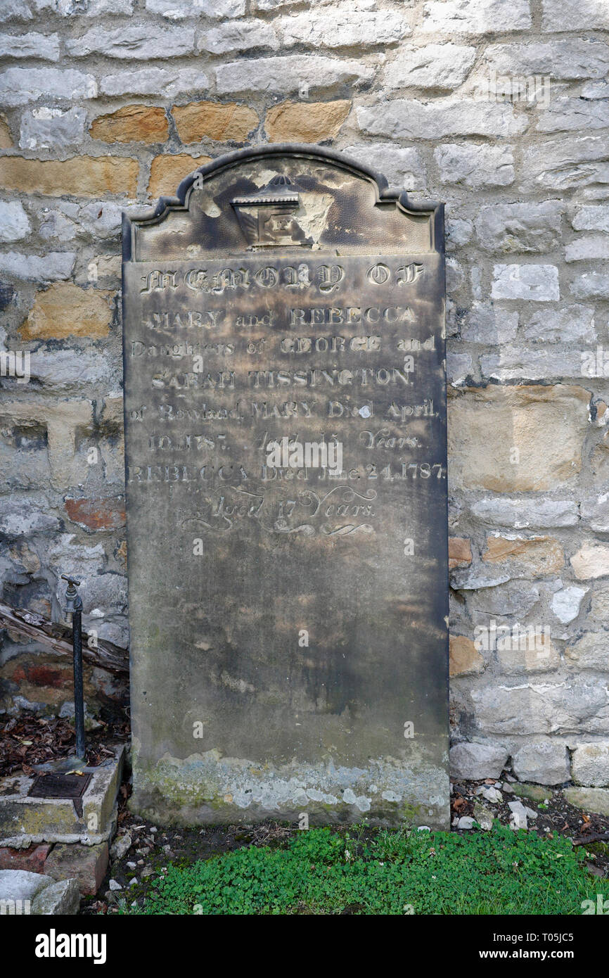 Grave Stone in Great Longstone church in Derbyshire England UK Stock ...