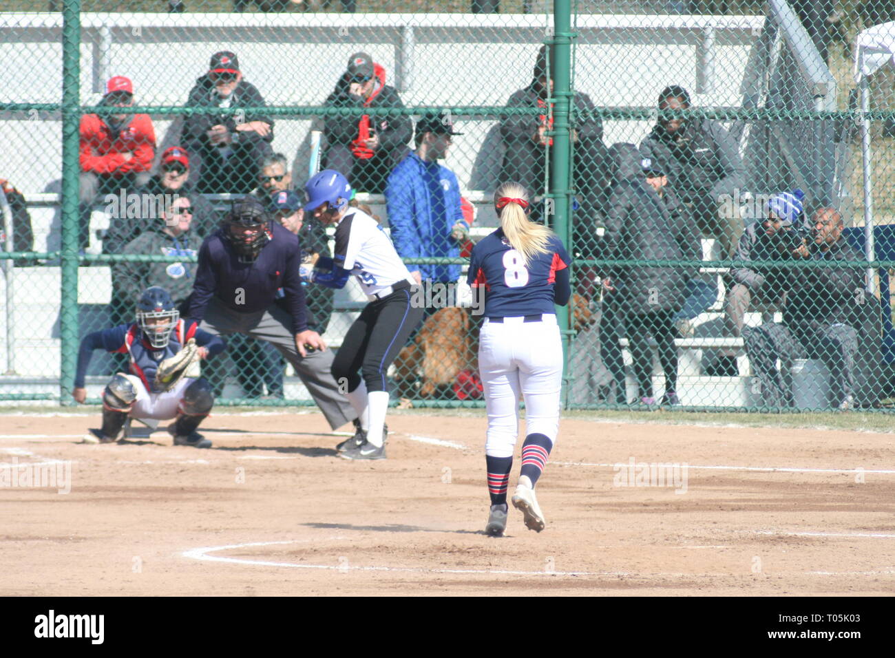 Just a solid Base hit Stock Photo - Alamy