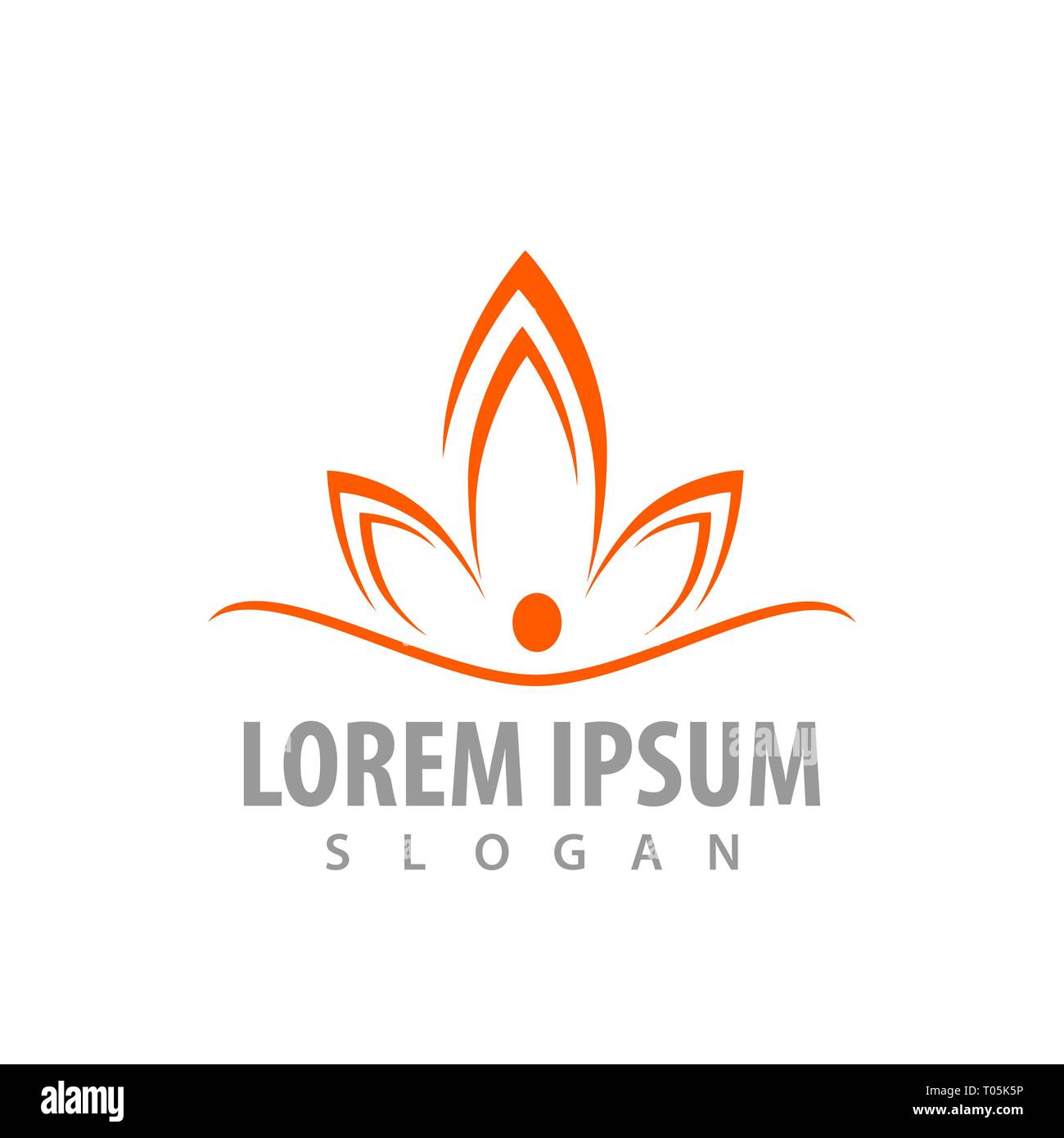 Lotus flower orange color concept design. Symbol graphic template ...