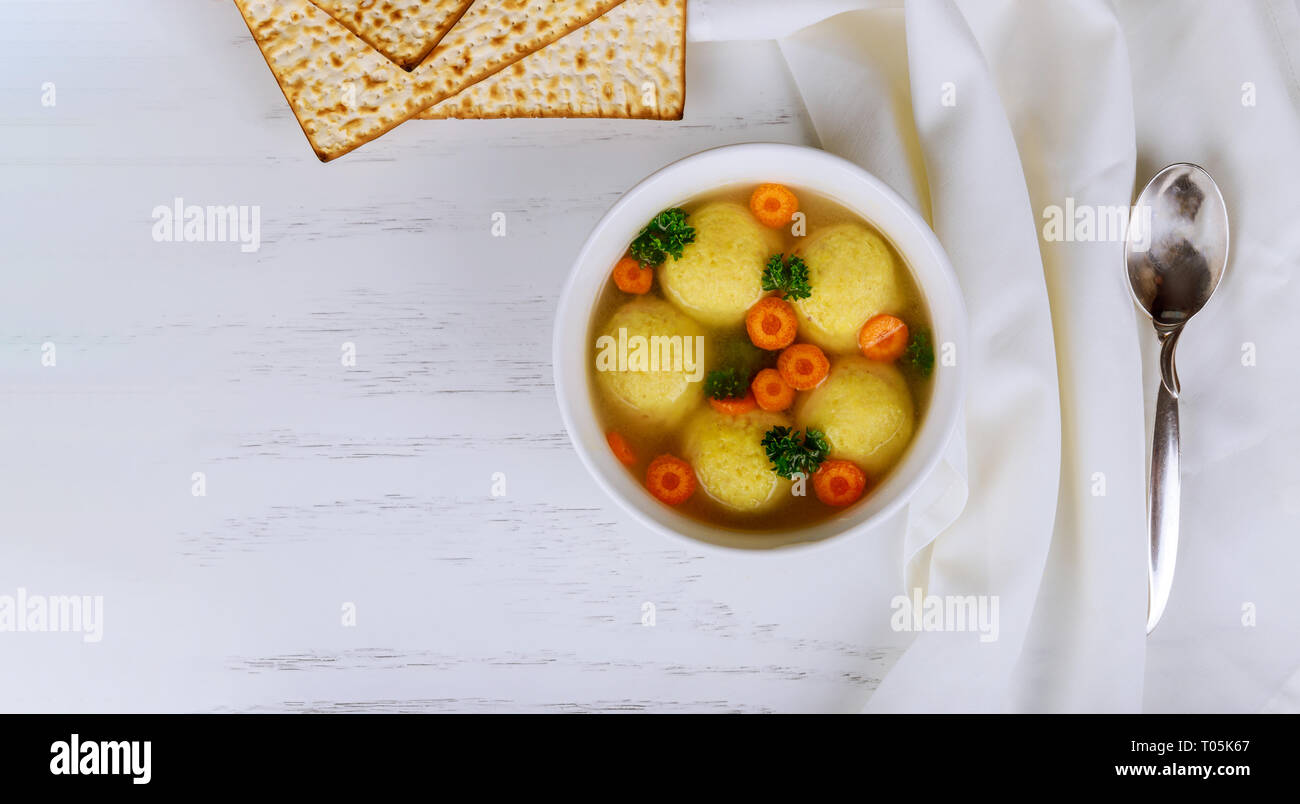 Jewish symbols passover matzoh ball soup holiday pesach with matzah ...