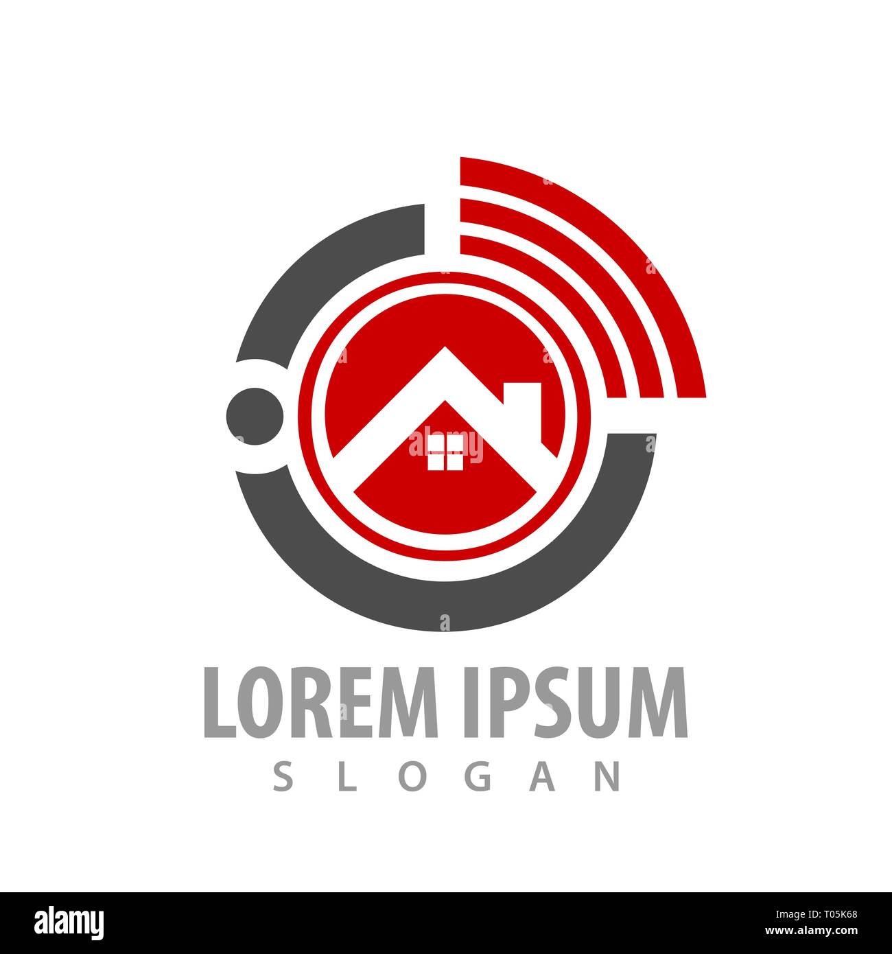 Circle house with wifi signal concept design. Symbol graphic template ...