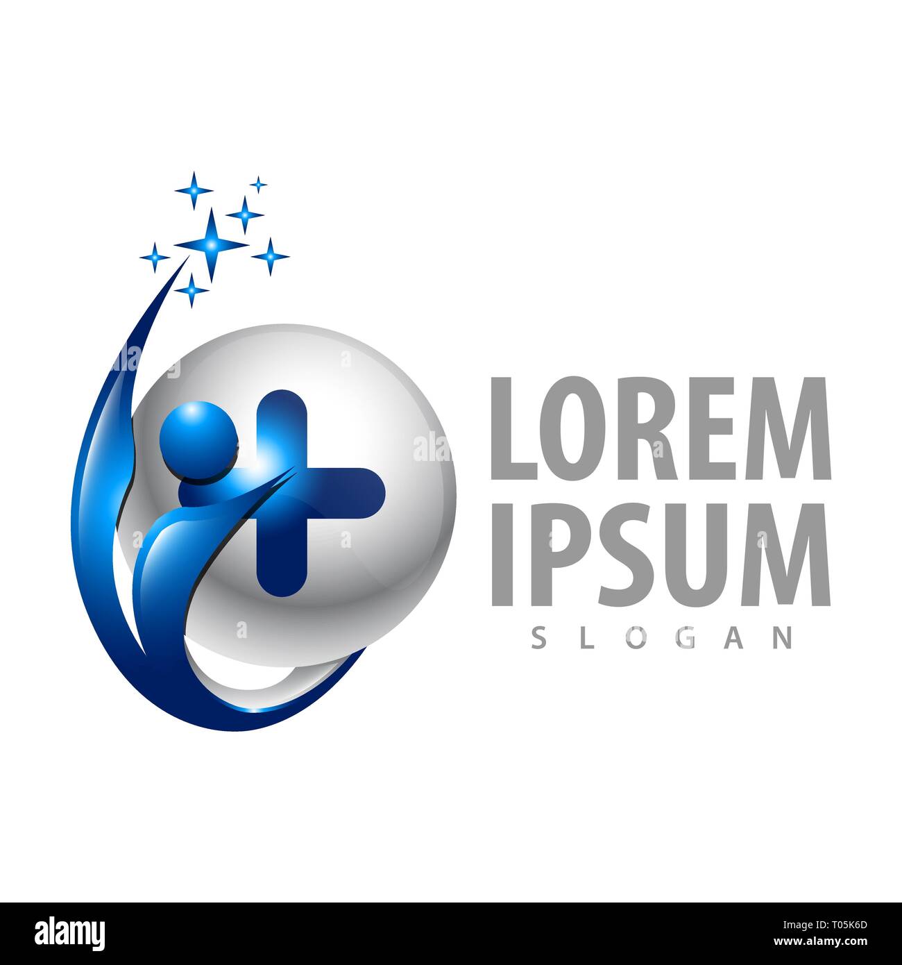 Sphere medical cross with human concept design. Symbol graphic template ...