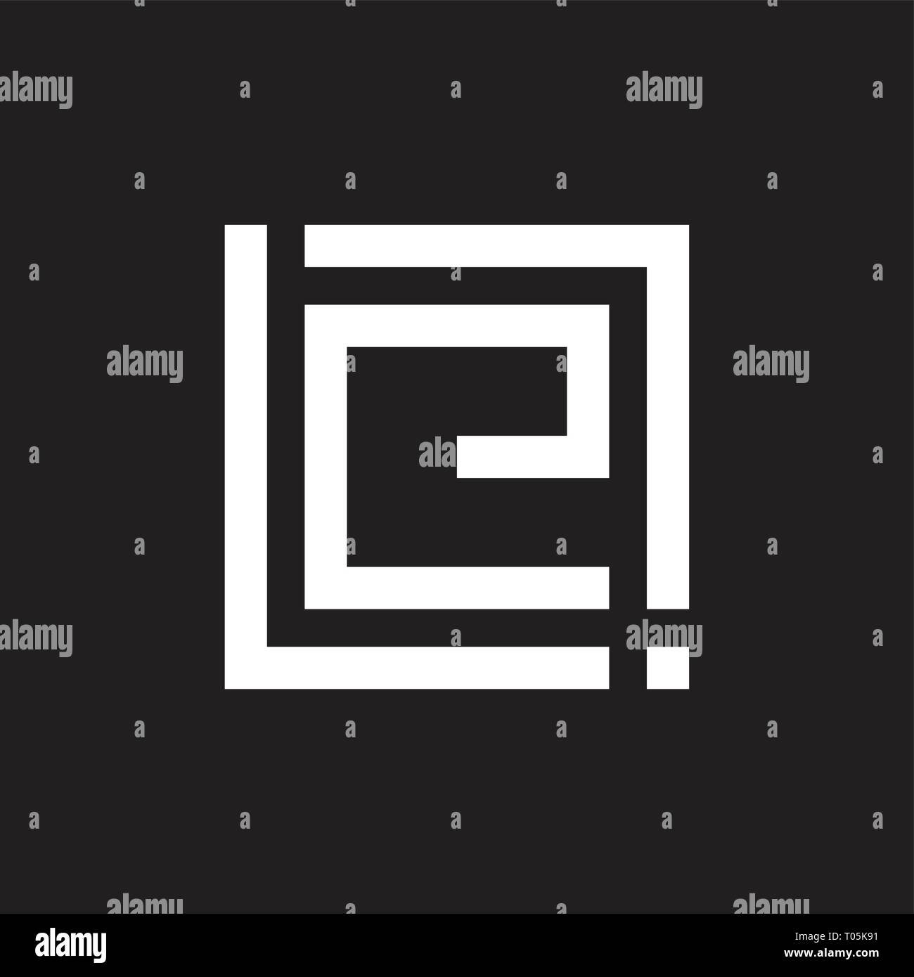 abstract letters e geometric square logo vector Stock Vector Image ...