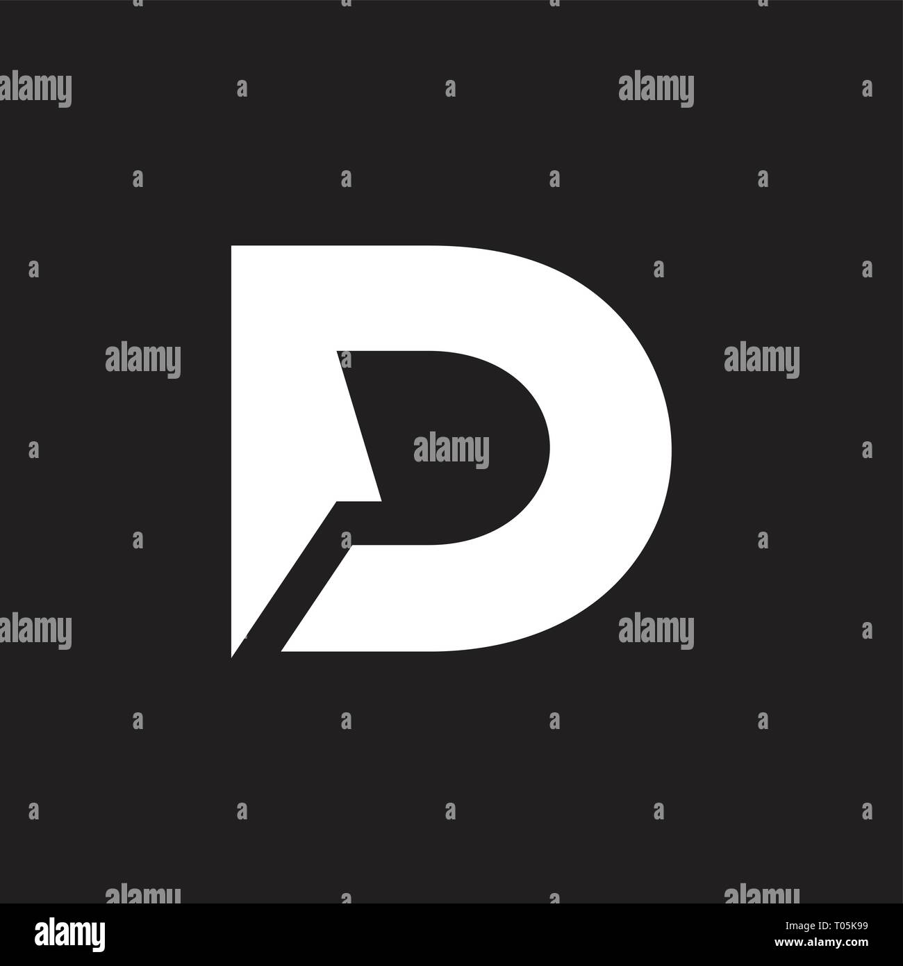 abstract simple letter d simple geometric logo vector Stock Vector ...
