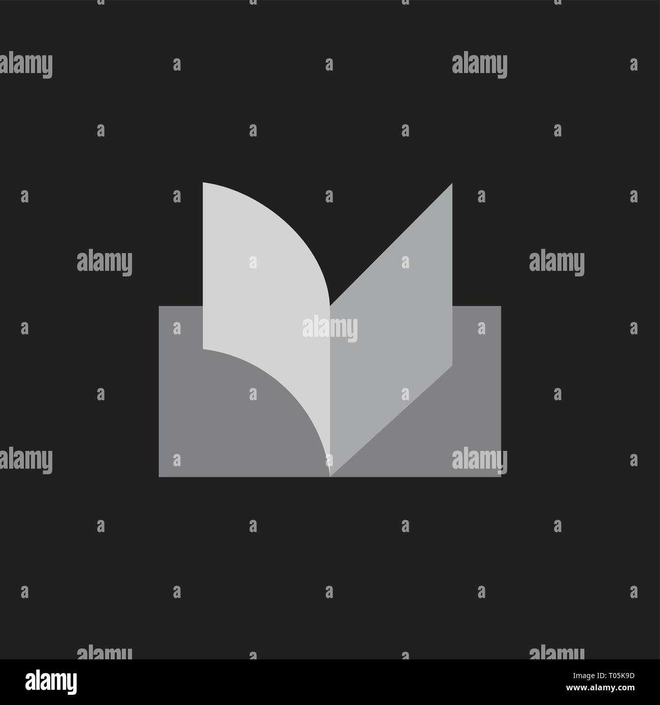 simple geometric 3d art gradient book logo vector Stock Vector Image ...