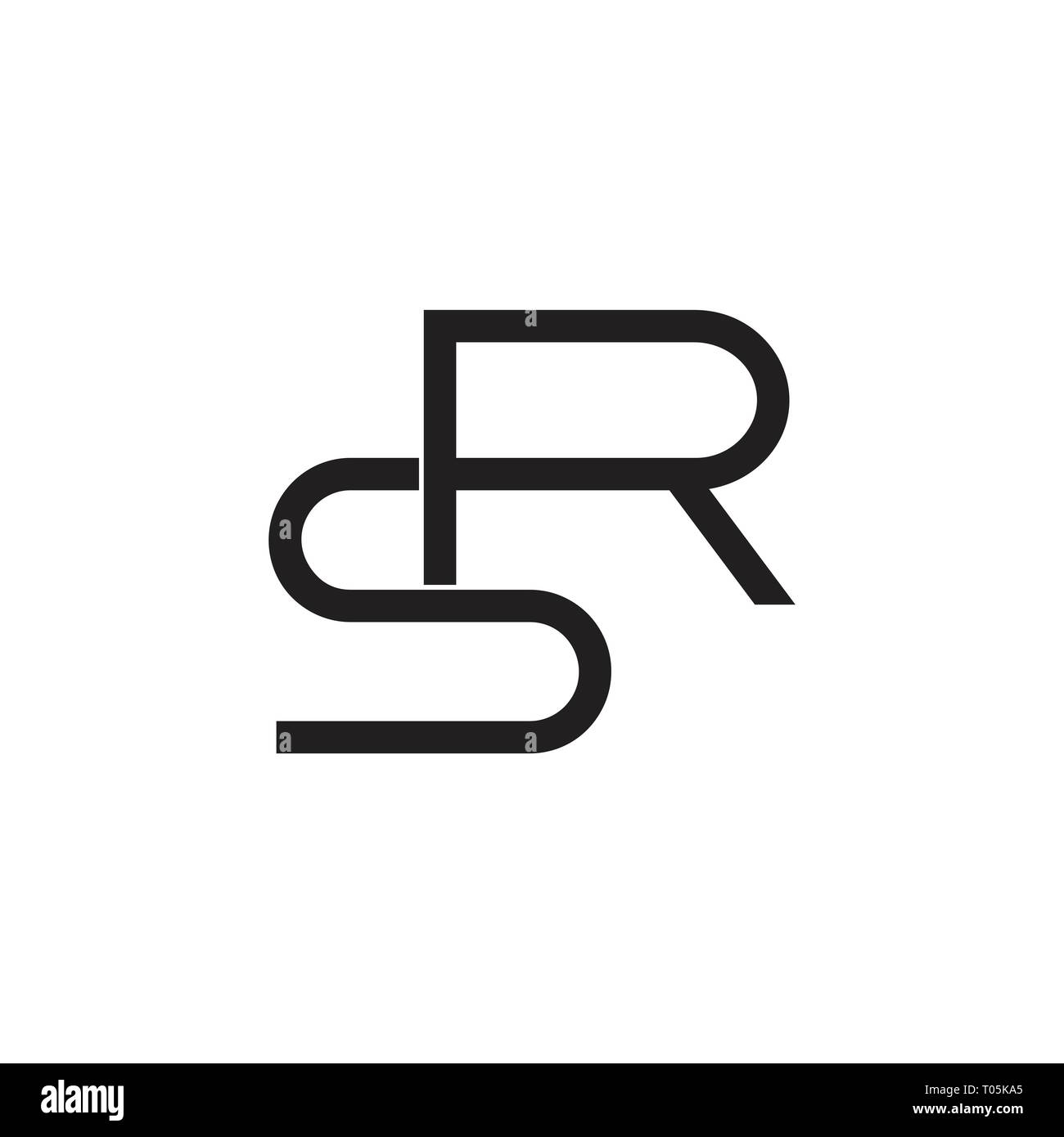 Initial sr logo vector vectors Black and White Stock Photos & Images ...