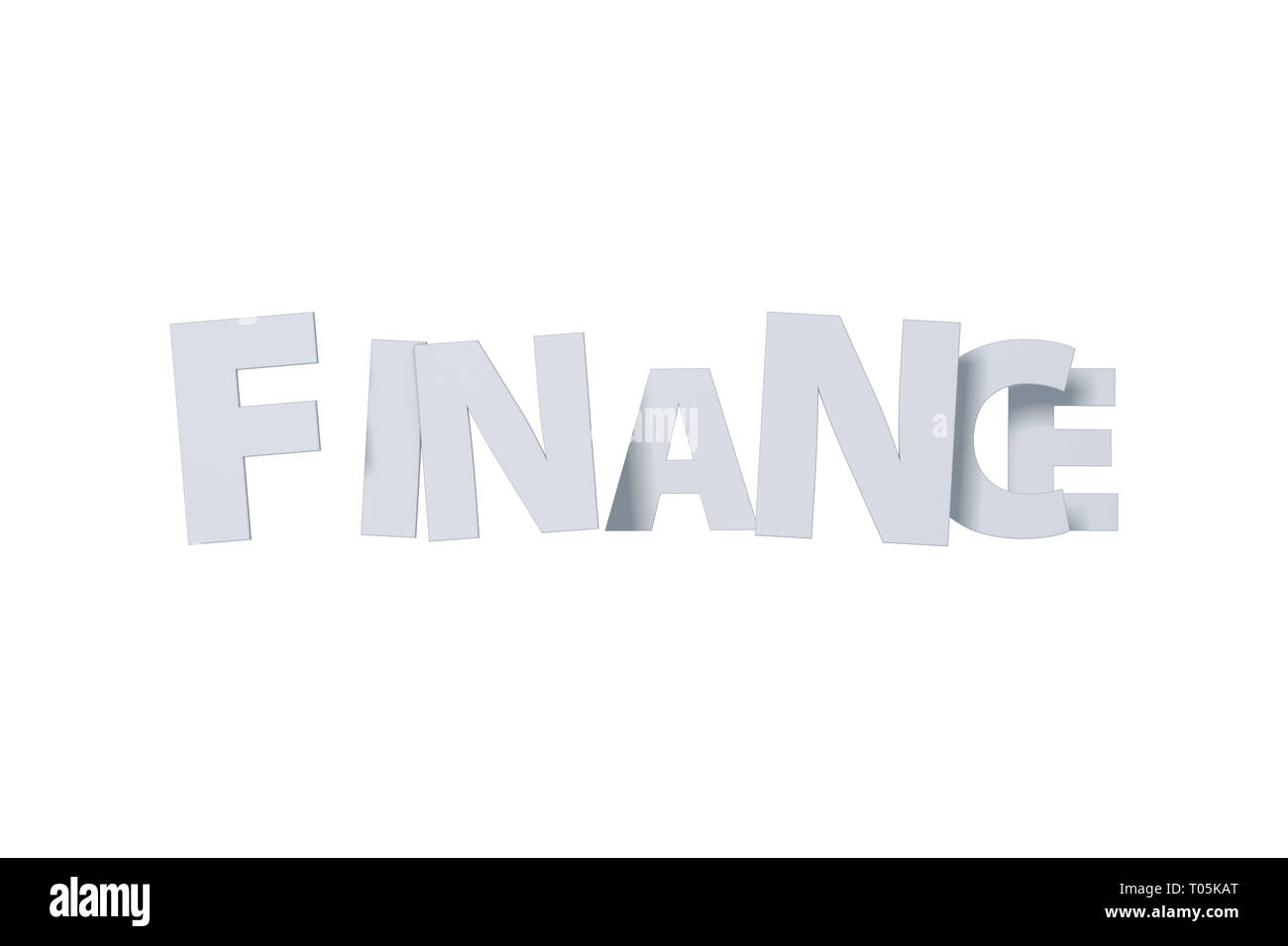 3d rendering of white letters with finance word concept, isolated on ...