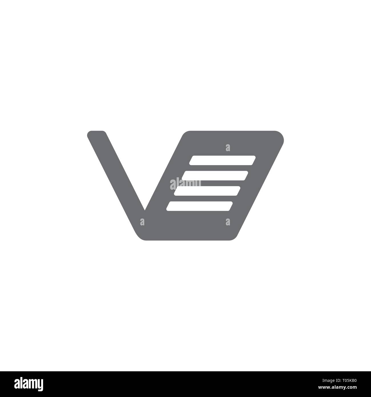 letter v paper text symbol logo vector Stock Vector Image & Art - Alamy