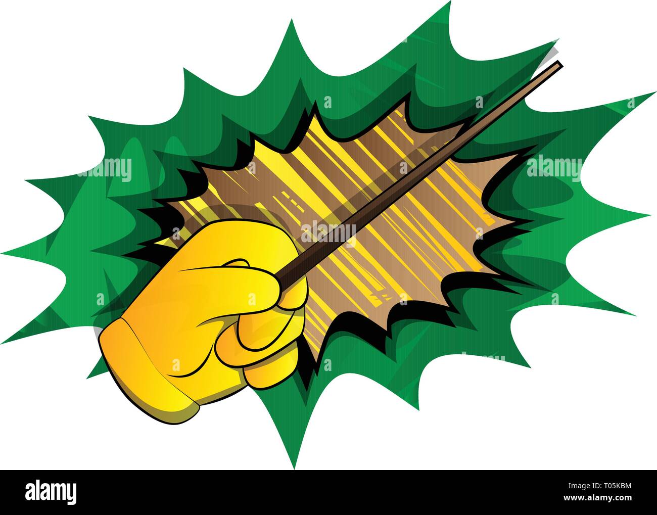 Vector cartoon hand with Magic Stick. Illustrated hand on comic book ...