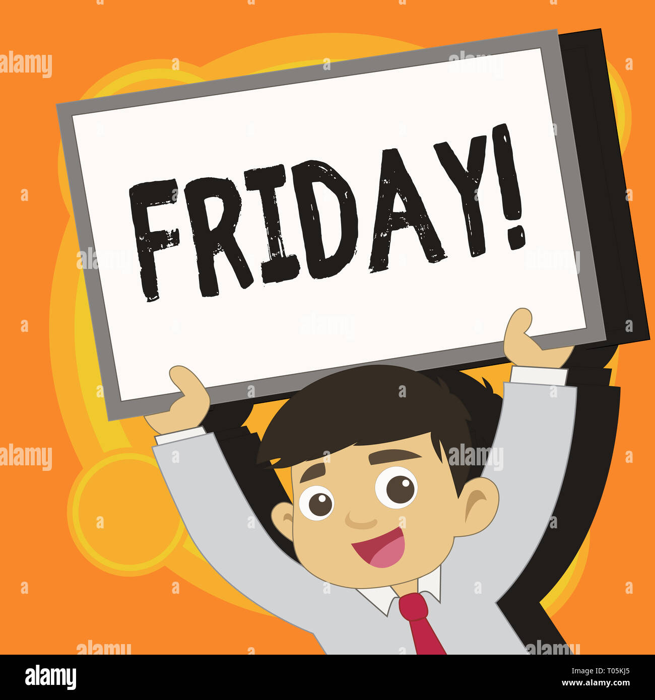 Writing note showing Friday. Business concept for Last day of working ...