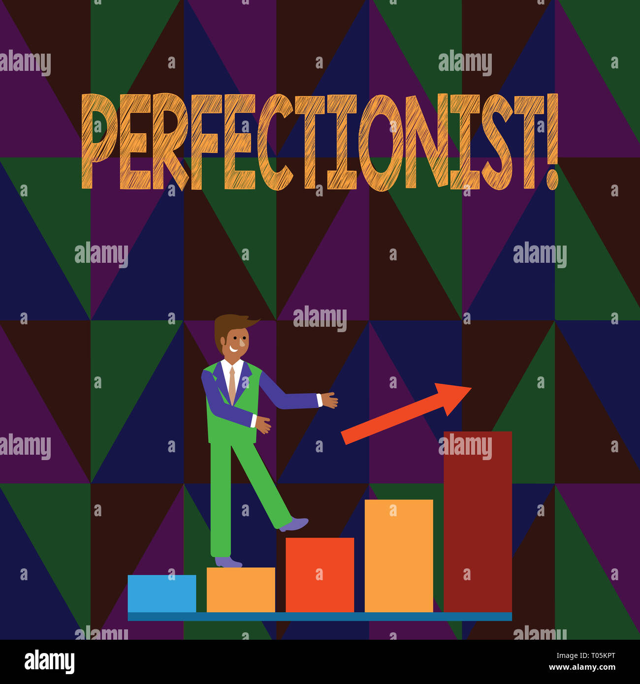 Conceptual hand writing showing Perfectionist. Concept meaning Person ...