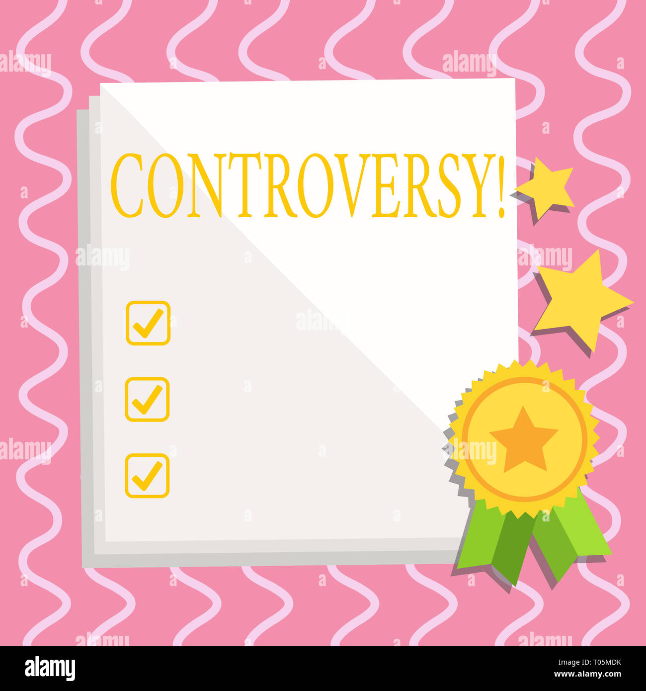 Text sign showing Controversy. Business photo text Disagreement or ...