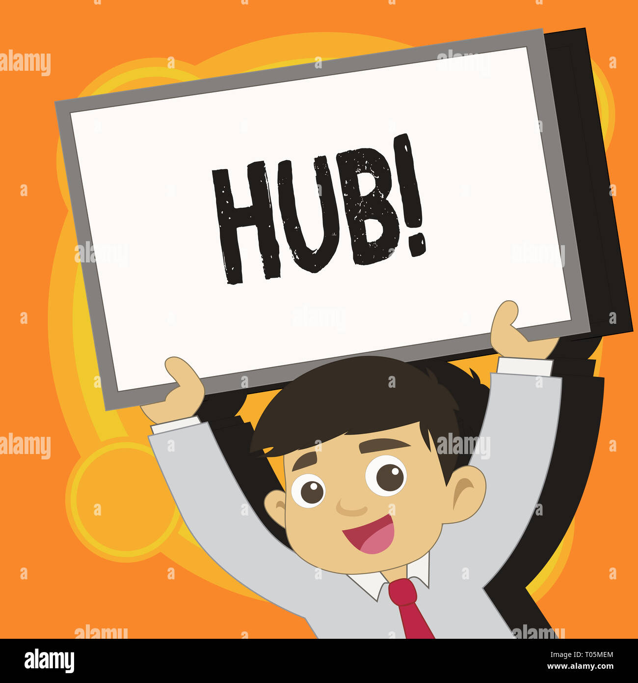 Writing note showing Hub. Business concept for Device connecting ...