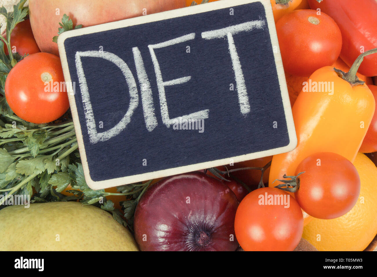Fresh natural fruits and vegetables. Nutritious food containing healthy ...