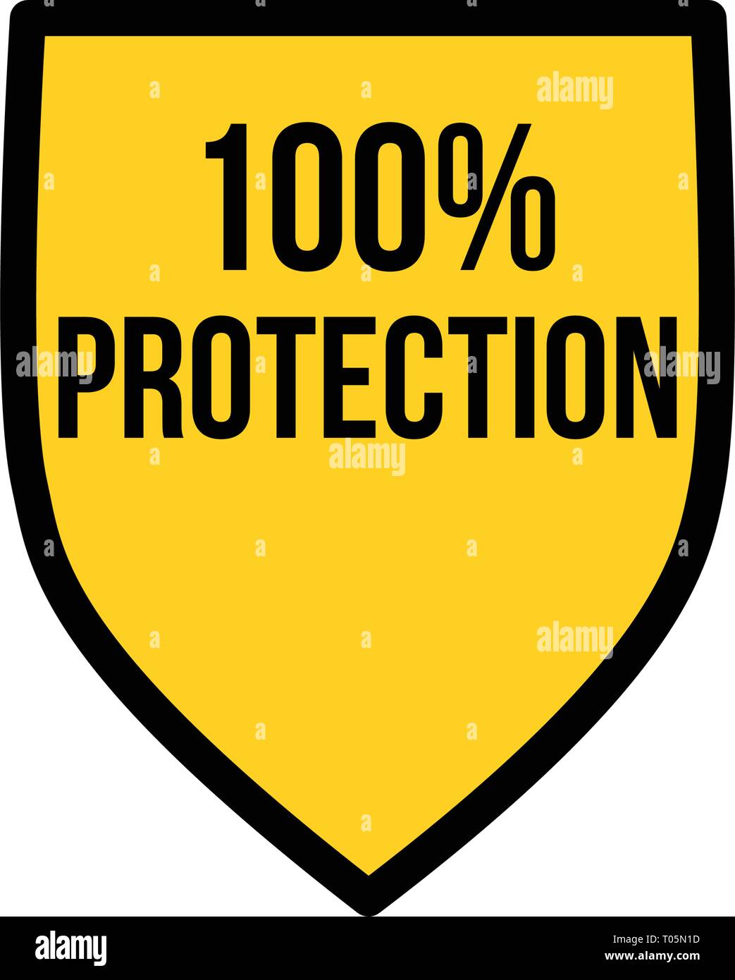 Yellow Shield 100 percent protection logo icon design template, privacy ...