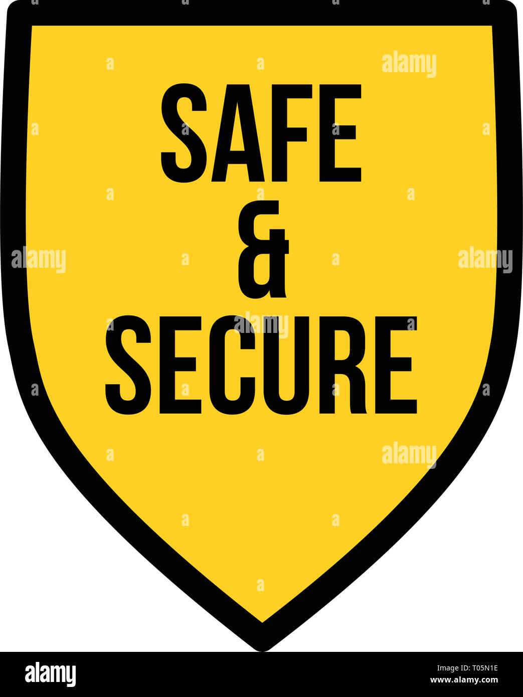 Yellow Shield safe and secured logo icon design template, privacy ...
