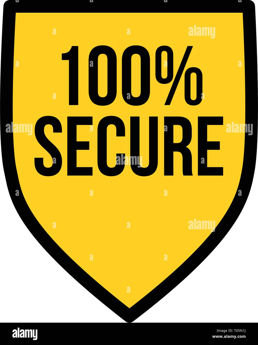 Yellow Shield 100 percent secured logo icon design template, privacy ...