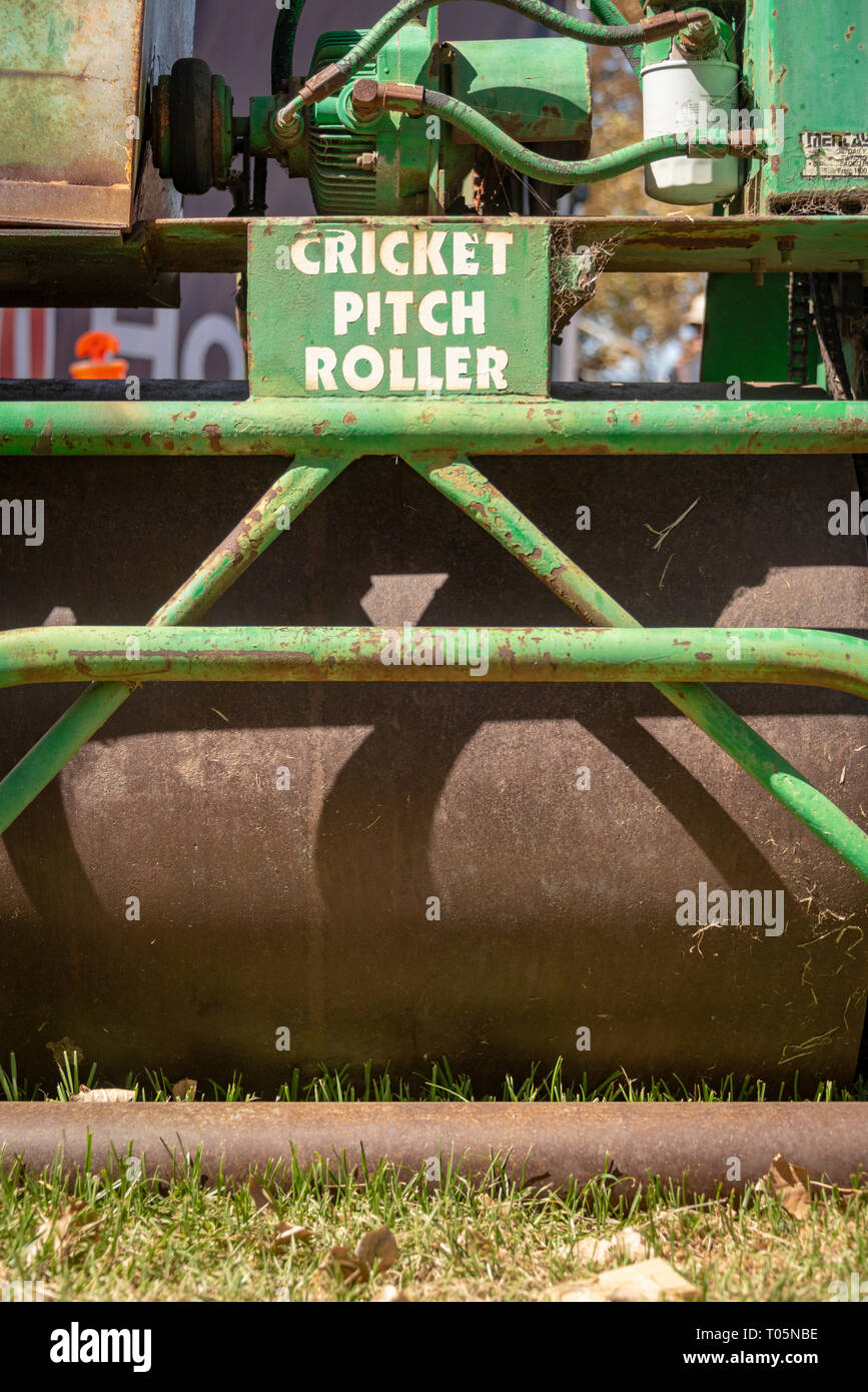 Old and rusted, vintage cricket pitch roller Stock Photo - Alamy