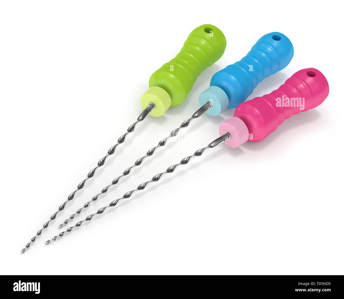 3d render of endodontic files isolated over white background Stock ...