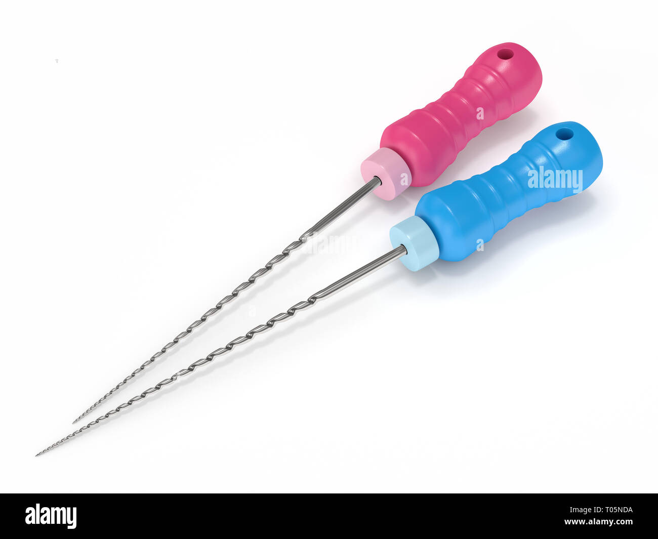3d render of endodontic files isolated over white background Stock ...