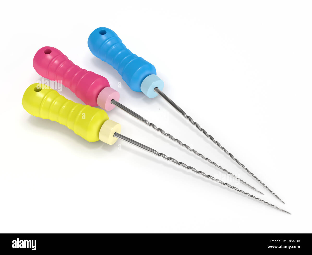 3d render of endodontic files isolated over white background Stock ...