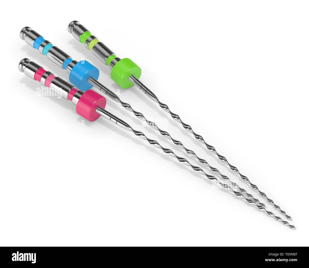 3d render of endodontic files isolated over white background Stock ...