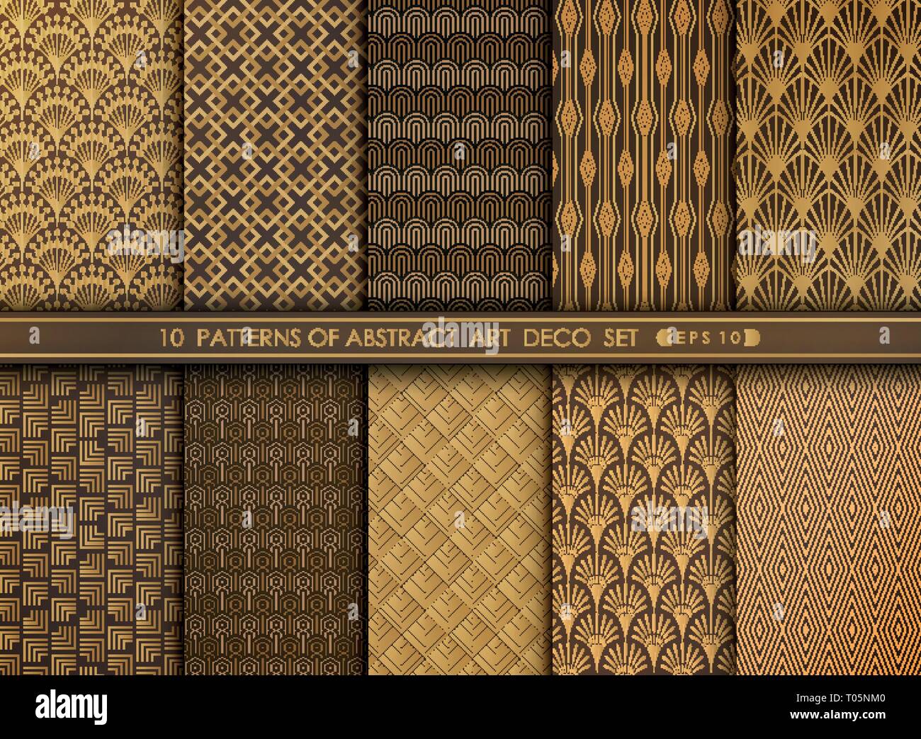 Abstract grand antique art deco pattern design set. You can use for art ...