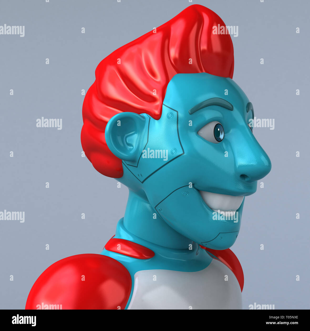 Red robot - 3D Illustration Stock Photo - Alamy